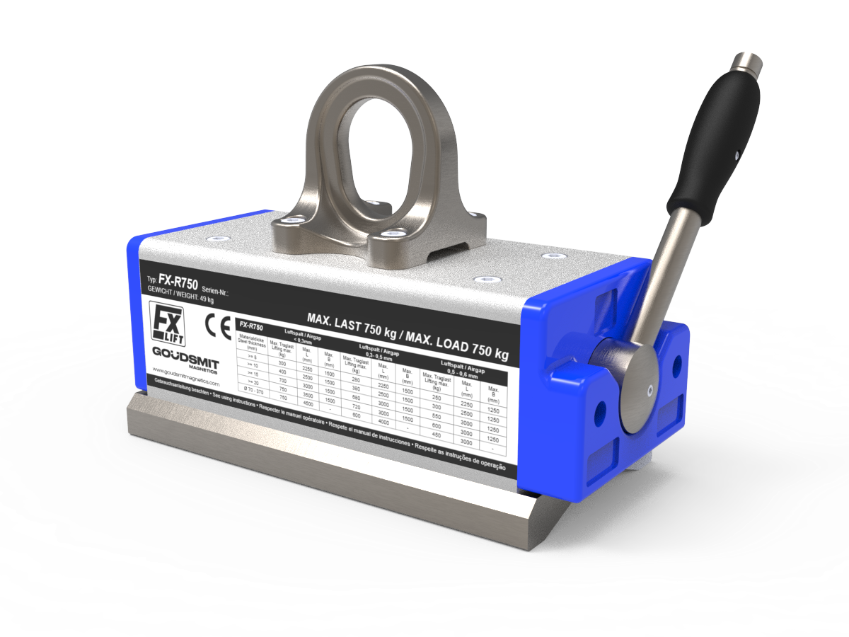 Permanent lifting magnet, cylindrical products - 750 kg - Goudsmit ...